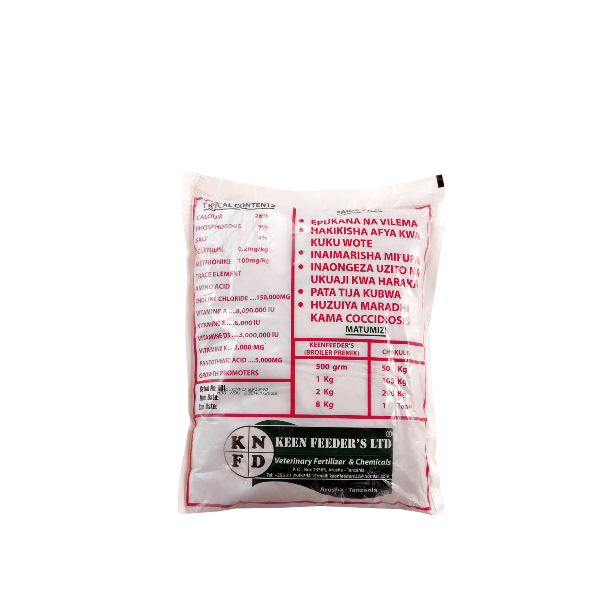 Broiler Premix – 2kg Packet – Keen Feeders